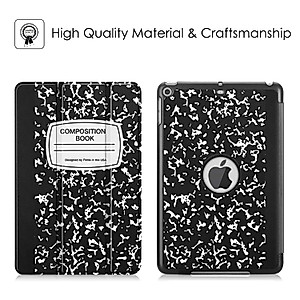 Fintie SlimShell Case for iPad Mini 5 2019 - Lightweight Smart Stand Protective Cover with Auto Sleep/Wake for iPad Mini 5th Generation 7.9" Model, Composition Book Black