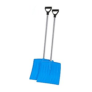 Superio Kids Snow Shovel Plastic Heavy Duty Snow Shovel for Snow Removal, Small Kids Shovel Snow Fun, Sturdy Wooden Handle, 35" Height, 12" Blade (2, Blue)