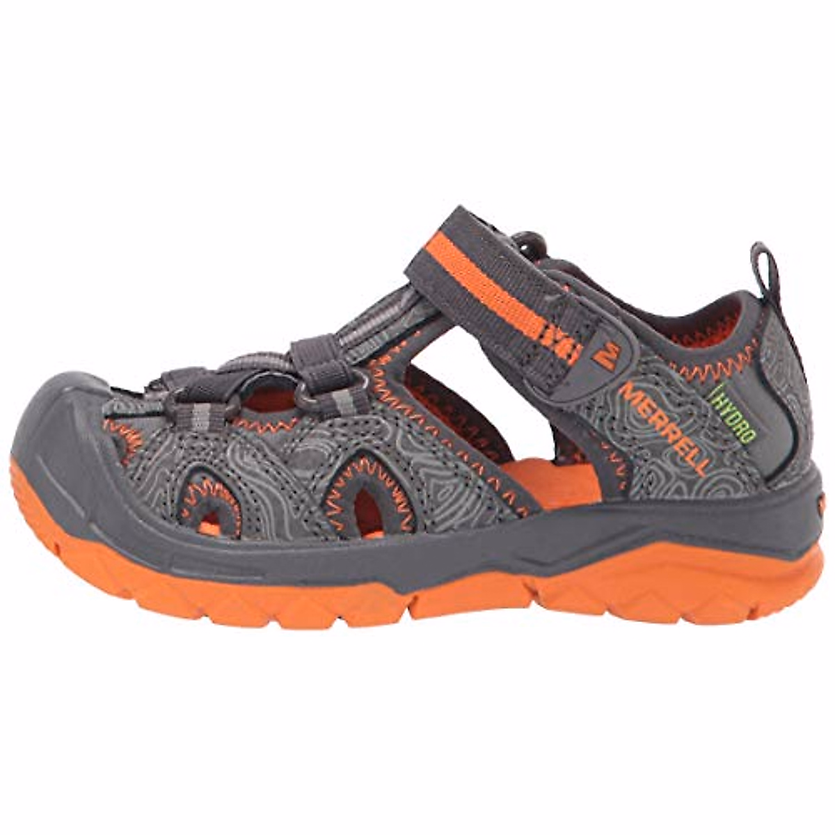 Merrell Kid's Unisex Hydro Sport Sandal, Grey/Orange,11 Big Kid