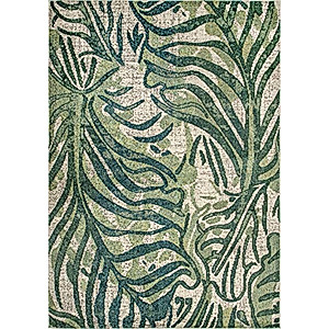 nuLOOM Cali Abstract Leaves Area Rug, 8' x 11', Green