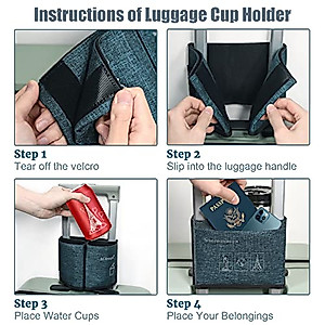 ACdream Luggage Cup Holder, Suitcase Drink Carrier, Free Hand Portable Water and Coffee Caddy Attachment, Flight Attendant Gift Gadgets, Airport Travel Accessories for Airplane, Green