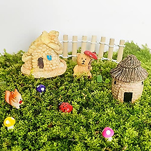 BEZALEL Miniature Fairy Garden Supplies Kit - Fairy Garden Miniatures with Miniature Animals Houses, Bridge for Yard Bonsai, Micro Landscape - Mini Fairy Garden Accessories Outdoor Decor