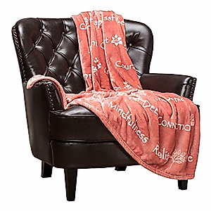 Chanasya Yoga Happiness Blissfulness Message Based Gift Throw Blanket - Super Soft Cozy Comfort Tranquility Personnel Loving Caring Positivity Gift Blanket for Women Best Friend Birthday - Rosetan