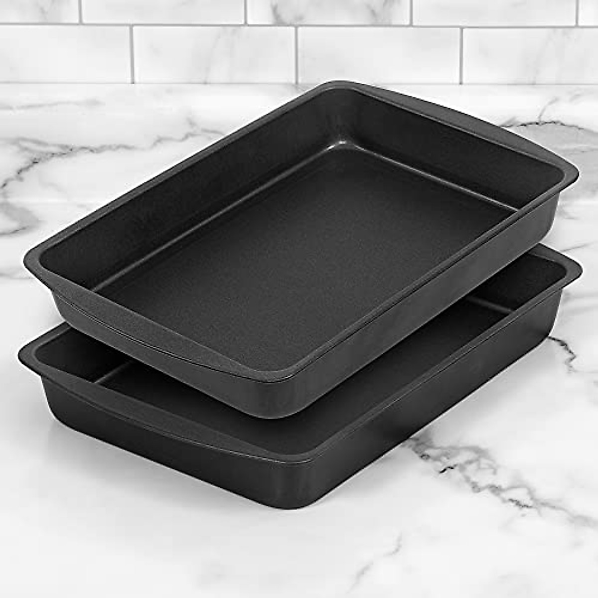 ProBake Set of Two Nonstick Bake & Roast Pans, Dark Gray, PB218-AZ