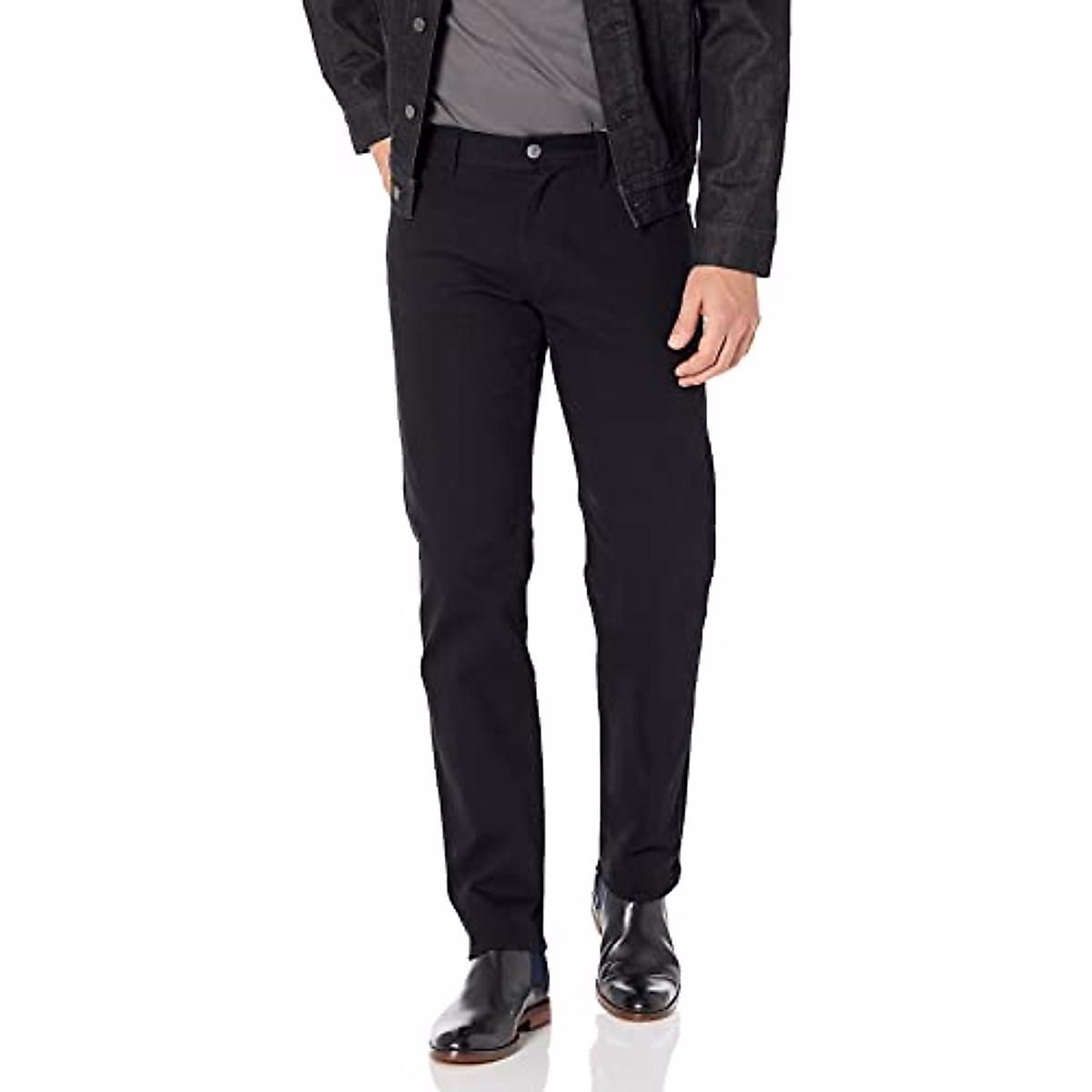 A|X Armani Exchange Men's 5 Pocket Twill Straight, Black Stretch Bull Denim, 36