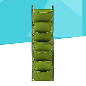 Cabilock Hanging Wall Plants 7- Pocket Vertical Hanging Planter Nonwoven Fabric Hanging Garden Planter Bag Wall Plant Grow Bag for Indoor Outdoor Balcony Planting Phyto