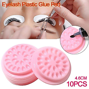 YOUNGFLY 50PCS Flower Shape False Eyelashes Extension Glue Holder Lashes Eyelash Pallet Plastic Pads 4.6CM