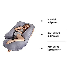 Victostar Pregnancy Pillow,57 inches U Shaped Maternity Pillow with Removable Cover Full Body Pillow Support for Back, Hips, Legs, Belly (Dark Gray)