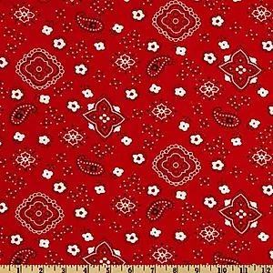 Bandana Prints Red, Fabric by the Yard