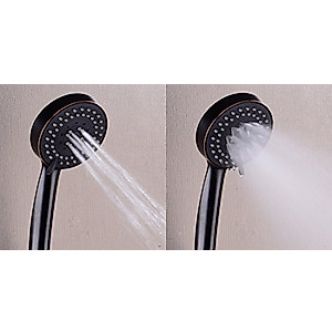 5 Function Handheld Shower Head - High Pressure Bath Spa Fixture, 4" Oil Rubbed Bronze Finished