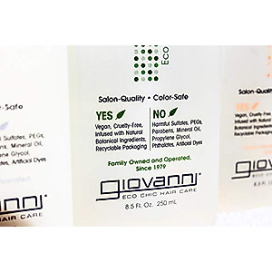 GIOVANNI Tea Tree Triple Treat Invigorating Shampoo & Conditioner Set - Cooling Peppermint, Eucalyptus, Rosemary, Helps Dry, Flaky Scalp, Salon Quality, Vegan, Cruelty Free - 8.5 oz Each