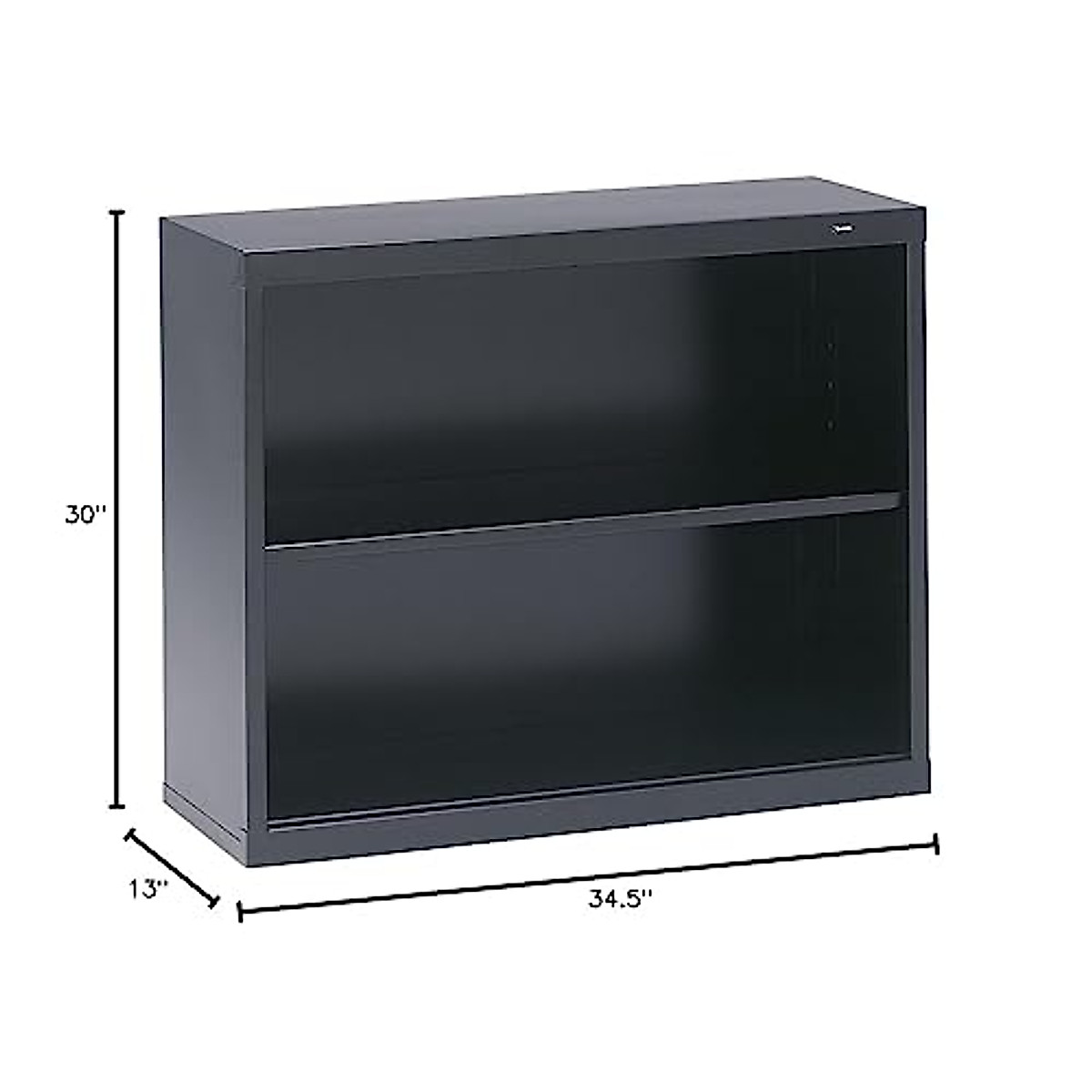 Tennsco Corporation B-30BK Welded Bookcase, 34-1/2" Width x 30" Height x 13" Length, 2 Shelves, Black