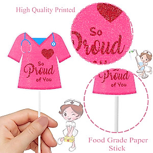36pcs Nurse Cupcake Toppers Nurse Graduation Party Cake Decoration Medical Rn Party Supplies Favors for Nursing Party Nurse Grad Theme Party Baby Shower Birthday Party
