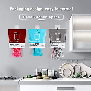 Small garbage bag, 0.8-1.2 gallon drawstring garbage bag, garbage bag lining, super strong 60 count for household, kitchen, office, car (blue, 0.8-1.2 gallons (60 count)(Hook inside the bag)