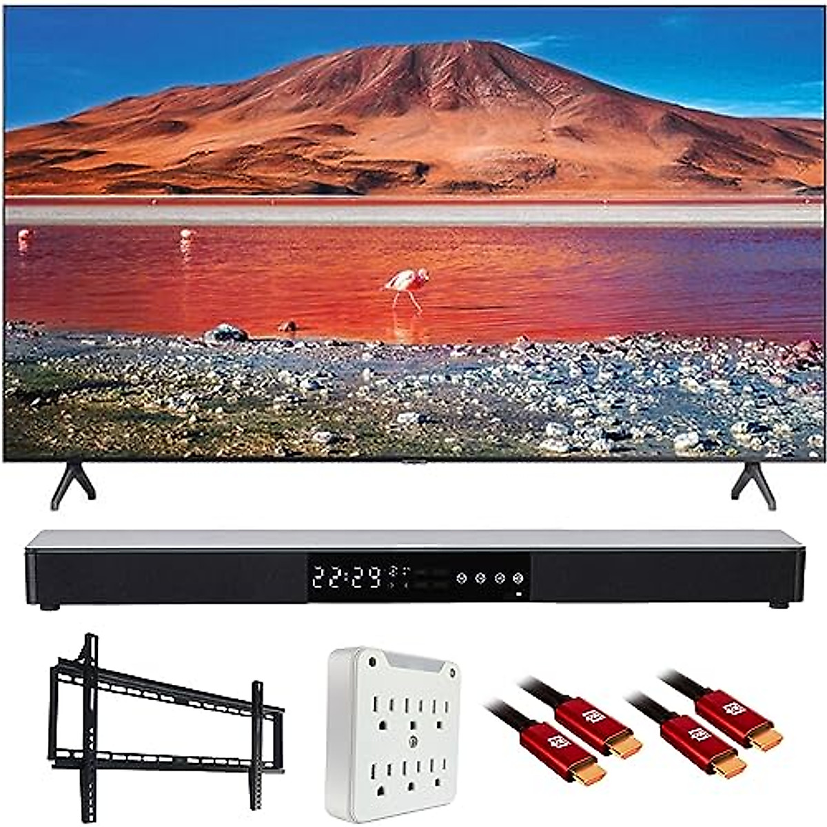 SAMSUNG UN50TU7000 50" 4K Ultra HD Smart LED TV with Deco Gear Soundbar Bundle