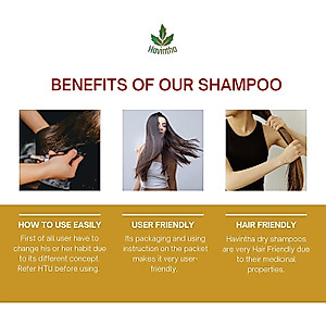 Havintha Natural Hair Shampoo with Amla, Reetha, Shikakai and Methi dana Powder for hair wash - 8 ounce | 0.5 pound | 227 grams (Pack of 1)