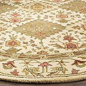 SAFAVIEH Antiquity Collection 6&#039; Round Beige AT57D Handmade Traditional Oriental Premium Wool Area Rug
