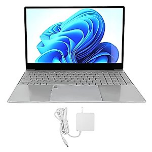 Zyyini Fingerprint Unlock Laptop, 15.6in 12GB RAM128GB ROM WiFi Laptop for Windows 10,Backlit Keyboard with Touchpad and Numeric Keypad,for Daily Use