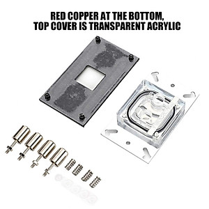 Water Cooling Block, Anti-oxidization Technology Computer CPU Water Cooling Block Waterblock Copper Base with Micro Channel for AM2 / AM2+ / AM3 / AM3+ / AM4 / FM2+ CPU