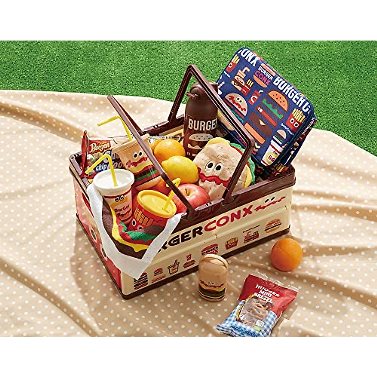 Skater BWOT13 Storage Box, Foldable, Storage Case, Basket, Burger Conx, Mix, 7.1 x 9.8 x 7.7 inches (38 x 25 x 19.5 cm)