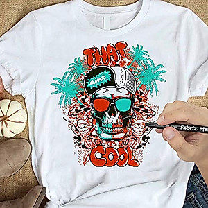 JR.WHITE Fabric Markers Permanent for T Shirts Baby Clothes Onesies Bibs White Pillow Canvas Tote Bags Clothing - No Bleed - Fine Tip - Child Safe & Non Toxic Fabric Paint Pens Set of 24 Colors