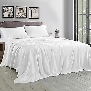 Banke Bihari 100% Egyptian Cotton 600 TC 1 Piece Fitted Sheet Only Soft & Smooth Hotel Feel Sateen Weave Solid 15" inch Extra Deep Pocket (Full XL-White)