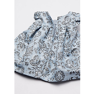 Bonnie Jean baby girls Short Sleeve Jacquard Party Special Occasion Dress, Blue, 6-9 Months US