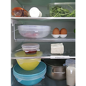 Silicone Stretch Lids, Reusable Plastic Wrap Alternative, 6 Pcs Silicone Lids, Eco Friendly Food Storage Covers for 3” - 11” Container, Bowl, Cup – Dishwasher Safe Bowl Covers, Clear