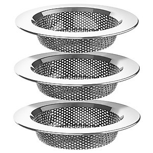 MR.SIGA Kitchen Sink Strainer, Stainless Steel Sink Drain Strainer, Dishwasher Safe, Outer Diameter4.4 inch/11.2cm, Inner Diameter 3 inch/7.6cm, Pack of 3