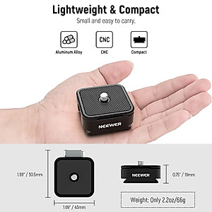 NEEWER Arca Type Quick Release Plate Kit, Four Side Slot Compatible with Arca Swiss Camera Mount Adapter with 1/4” 3/8" Threads for Gimbal Stabilizer Tripod Head Slider, Max Load 17.6lb/8kg, CA009