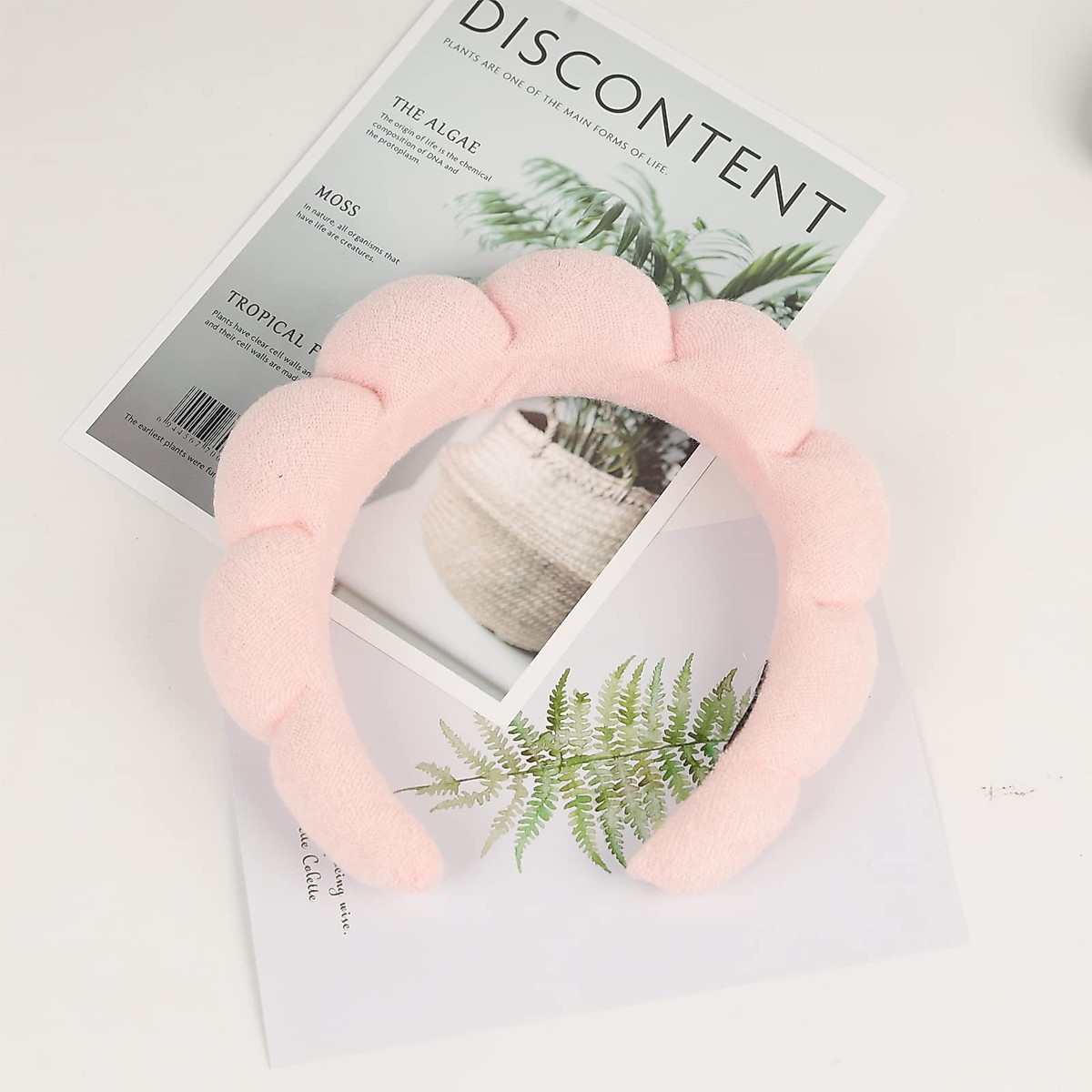 UCHARMORE Spa Headband for Women, Makeup Headbands with Triangle Powder Puff, Sponge and Terry Towel Cloth Fabric Hair Band and Versed Headband for Face Washing, Makeup Removal, Shower, Skincare