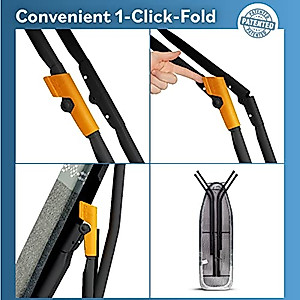 Bartnelli Pulse Ironing Board with New Patent Technology | Made in Europe with Patent Fast-Glide Turbo & Park Zone, with Smart Hanger, 4 Layer Cover Pad | 4 Premium Steel Legs (Size 43x13)