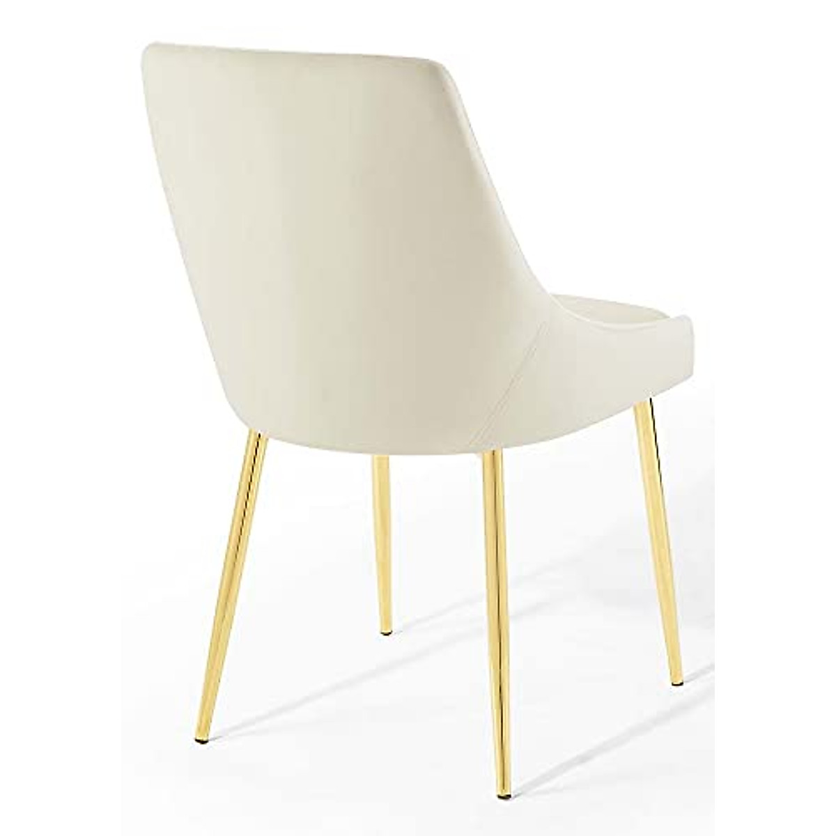 Modway Viscount Performance Velvet Dining Chairs - Set of 2, Gold Ivory
