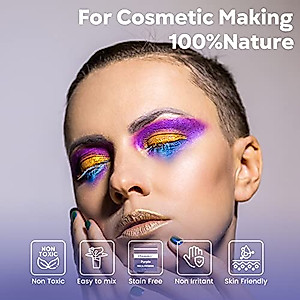 60 Colors Mica Powder-Natural Cosmetic Grade Pigment Powder for Epoxy Resin,Soap Making,Bath Bombs,Candle,Lip Gloss,Slime,DIY Crafts,Paints,Jewelry and More