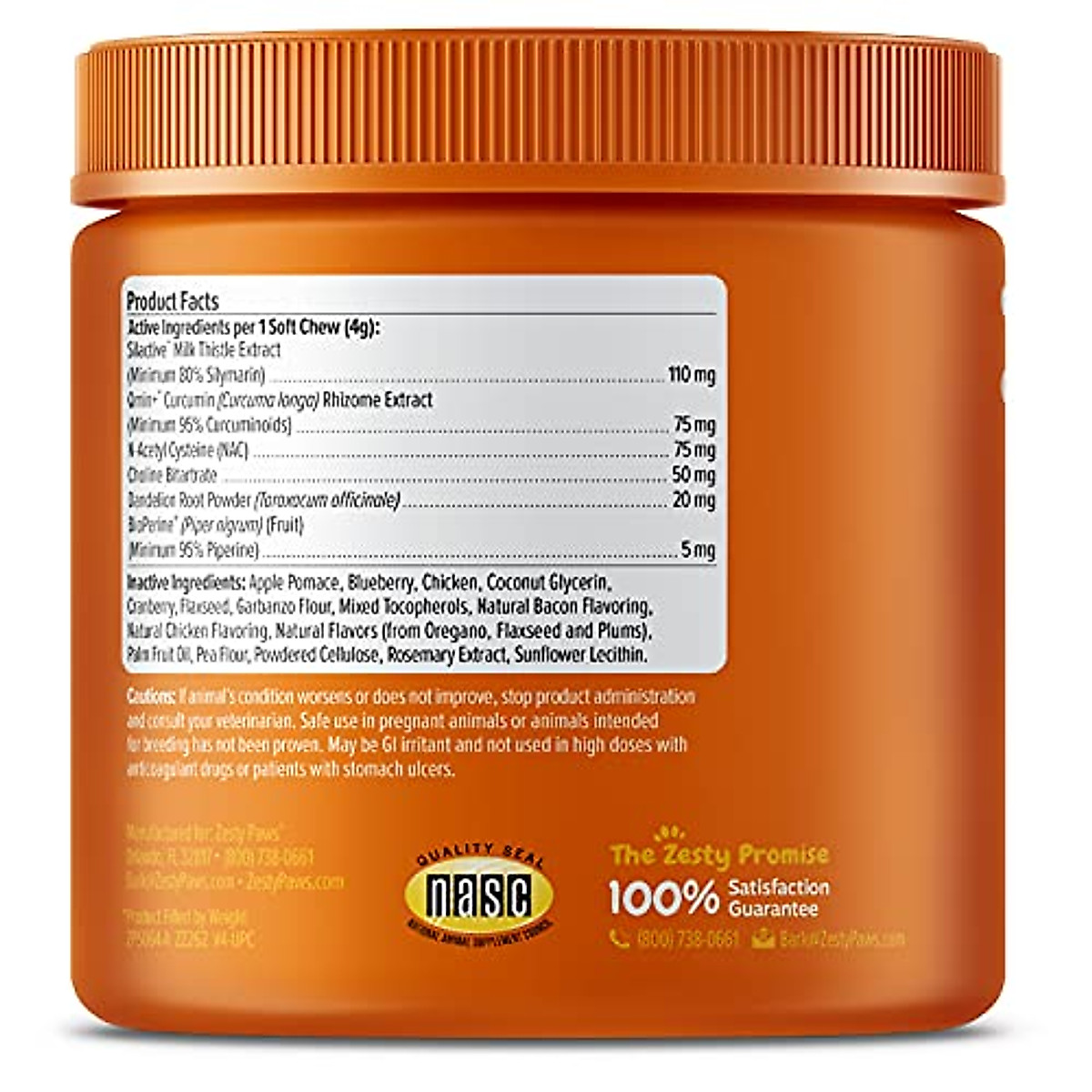 Zesty Paws Liver & Kidney Support Supplement for Dogs - with Milk Thistle Extract, Turmeric Curcumin, Cranberry & Choline - Natural & Grain Free Soft Chew Formula - for Dog Liver Function & Detox