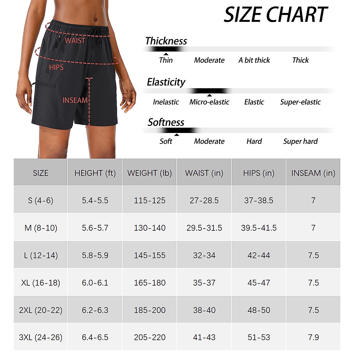 SANTINY Women's 5''/ 7''/9'' Hiking Cargo Shorts Quick Dry Lightweight Summer Shorts for Women Athletic Golf Zipper Pockets(Light Grey_L)