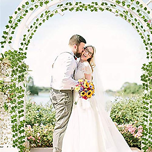 Gooteff 168 Ft Fake Plants Artificial Ivy Leaf Greenery Garland Plants Fake Hanging Vine Garland Fake Leaves for Party Garden Office Christmas Wedding Wall Home Decor（24 Pack）