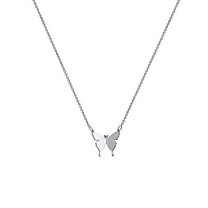 MIDEEO Dainty Butterfly Necklace for Women Silver Plated Butterfly Pendant Necklace Minimalist Charm Jewelry