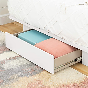 South Shore Kanagane 1-Drawer Platform Bed-Full/Queen-Pure White