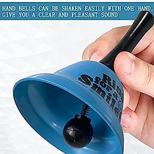 Hand Bell Loud Dinner Bell Service Bell 5.3 Inch Metal Call Bell Hand Bells Classroom Bell for Schools,Offices,Reception,Hotels (BLUE)