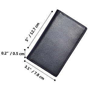 YUHAN PRETTY Slim Thin ID/Credit Card Holder Leather Bifold Front Pocket Wallet RFID Blocking (Black)