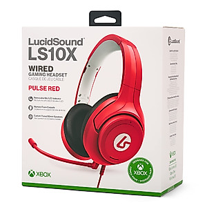 LucidSound LS10X Wired Gaming Headset for Xbox Series X|S - Pulse Red, Xbox One, Xbox One X, Xbox One S, Xbox 360, PC, Mac, VR, Android, and iOS, Mobile, headphones, chat, gaming audio
