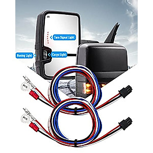 EMIHO Tow Mirrors Wiring Harness Fit for Chevy Silverado GMC Sierra 1500 2500HD 2014-2018 Cargo Running Turn Signals Light, 2 Pcs