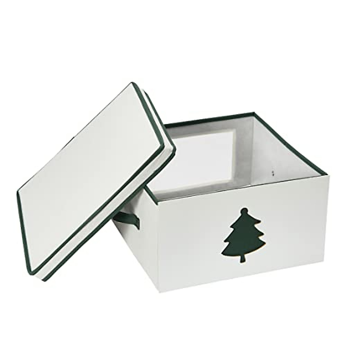 Household Essentials Holiday Storage Box, Large, Green Tree, Natural & Green