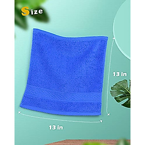 Cleanbear Wash Cloths for Your Body 24-Pack Washcloths Soft Cotton Face Cloths, Large Shower Wash Cloth Set (8 Colors 13” x 13”) 100% Cotton Small Towels for Bathrooms and Guestroom