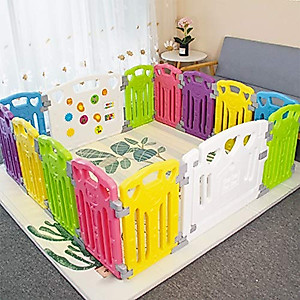 Baby Playpen Kids Activity Centre Safety Play Yard Home Indoor Outdoor New Pen (Multicolour, Classic Set 14 Panel)