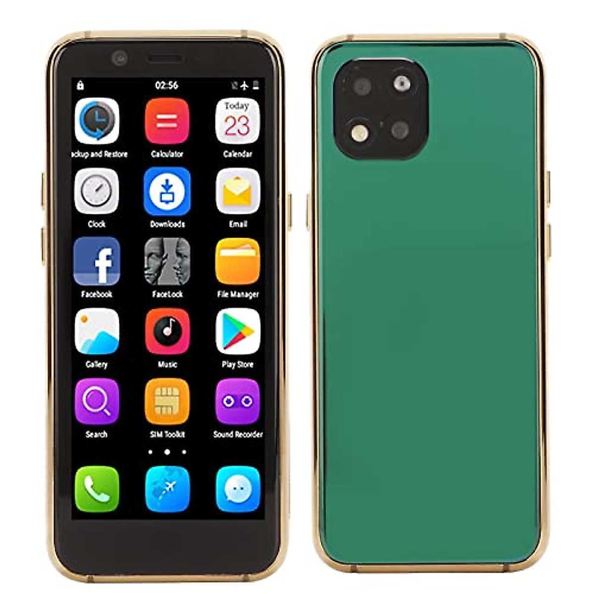 CUIFATI Mini Smartphone for Kid, 3.5 Inch IPS Screen Unlocked Cell Phone, 3GB+32GB, 2023 New Child Phone Gifts (Green)