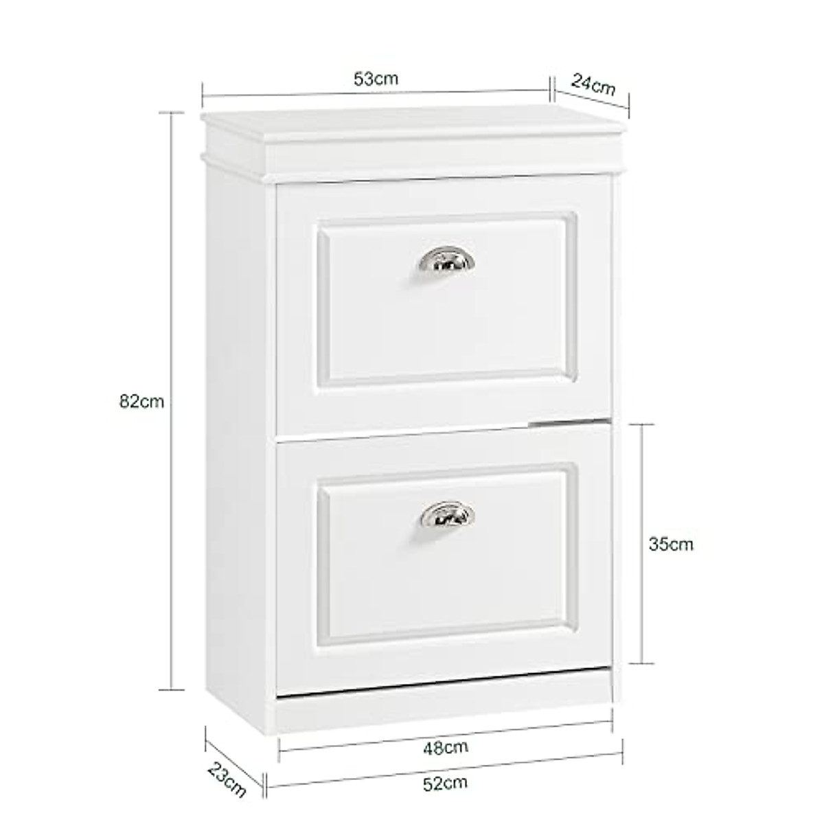 Haotian 2 Drawers Shoe Cabinet Shoe Rack Shoe Storage Cupboard Organizer Unit, FSR78-W