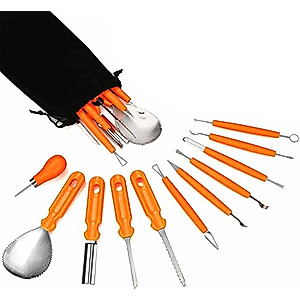 Pumpkin Carving KIT Halloween Pumpkin Carving Tools, Halloween 11 Piece Professional Stainless Steel Pumpkin Carving Kit, Pumpkin Cutting Supplies Tools Kit for Adults Kids Brand: