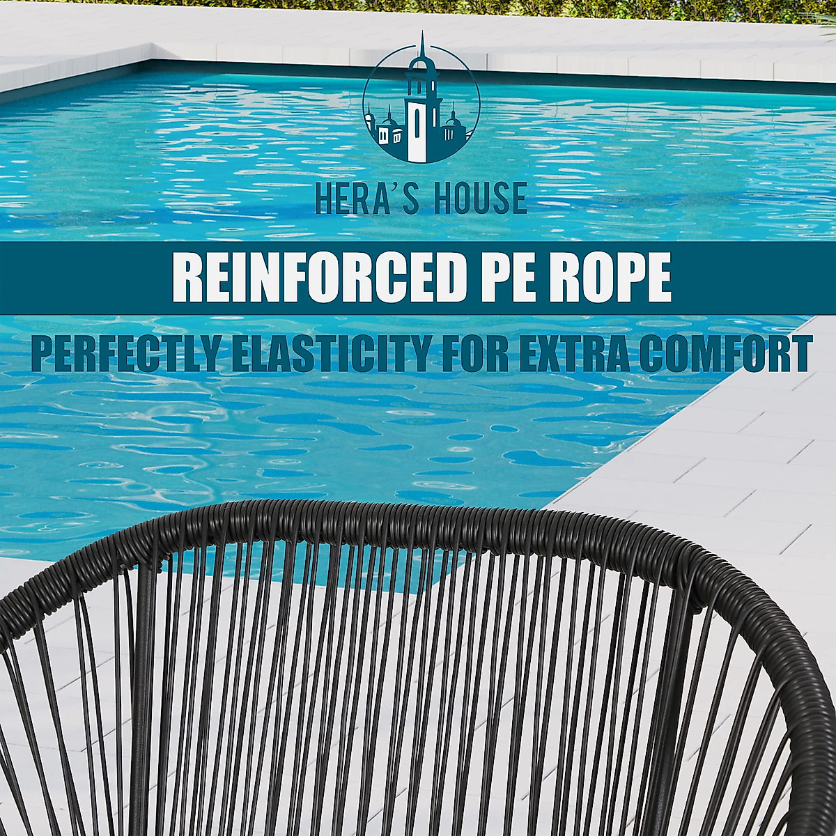 HERA'S HOUSE 3-Piece Patio Furniture Bistro Set, Outdoor Wicker Conversation Set w/ 2 Handwoven Cushioned Chairs, Side Coffee Table for Backyard Lawn Porch Poolside Balcony